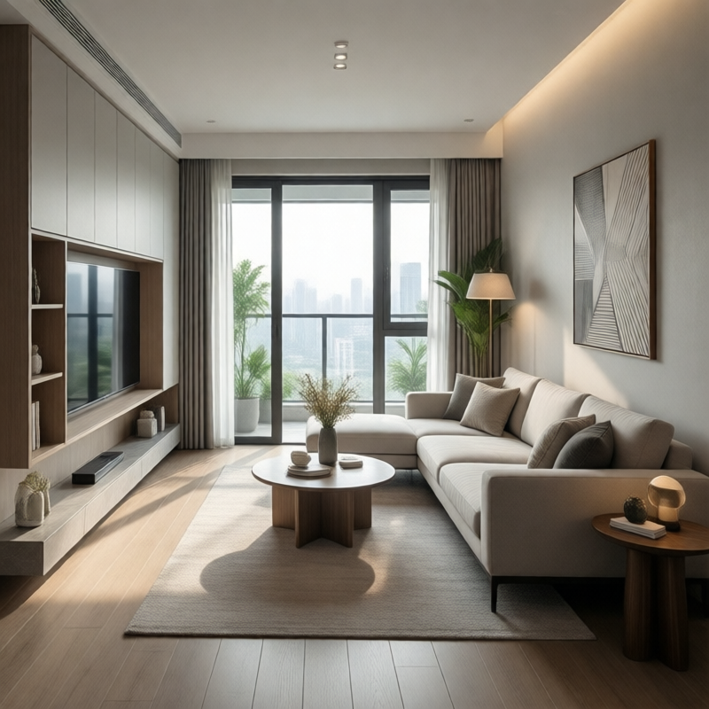 50㎡小户型全屋客厅设计实景案例