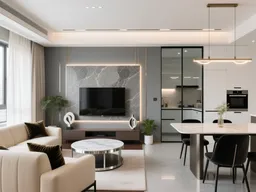 107㎡三室两厅轻奢风精致系全屋搭配实拍
