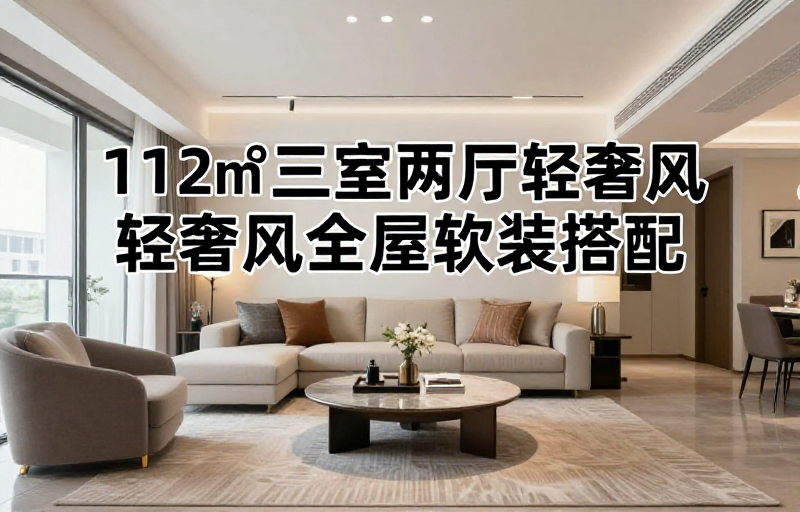 112㎡三室两厅轻奢风轻奢风全屋软装搭配