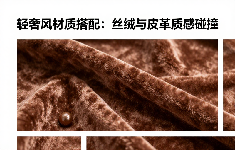 轻奢风材质搭配：丝绒与皮革质感碰撞