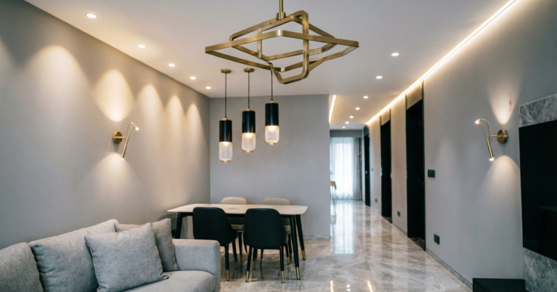 全屋轻奢灯具全屋布置金属质感灯具全屋搭配