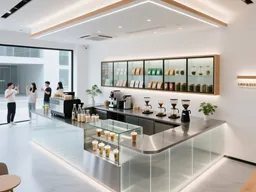 142㎡全开放式奶茶店无隔断通透装修技巧