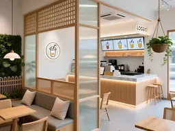138㎡半开放式奶茶店半隔断装修隐私设计