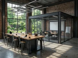 360㎡独栋工业风餐饮总部办公室工业高效布局