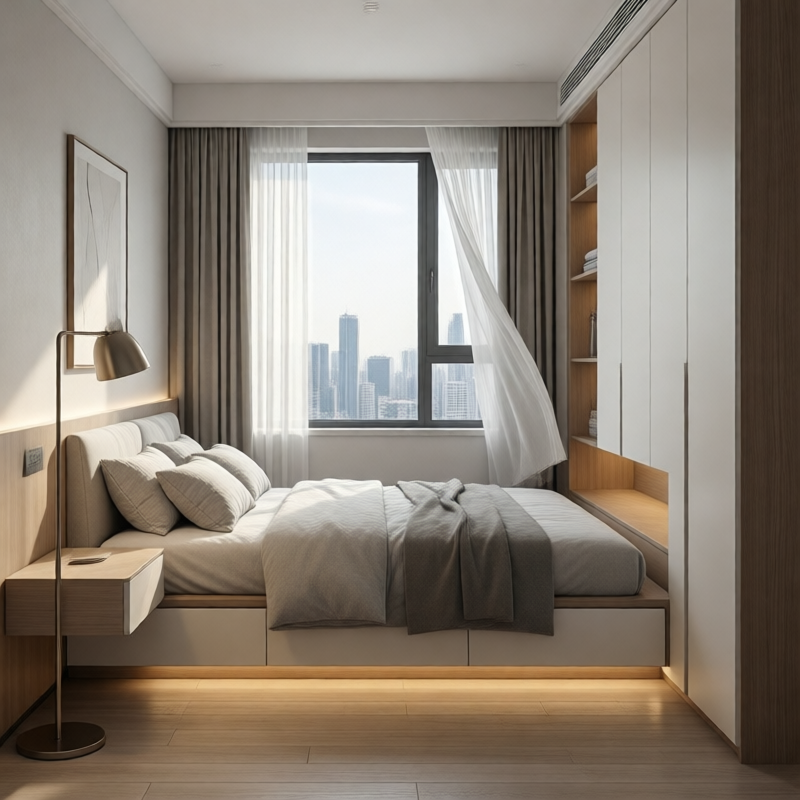 55㎡小户型全屋卧室设计实景案例