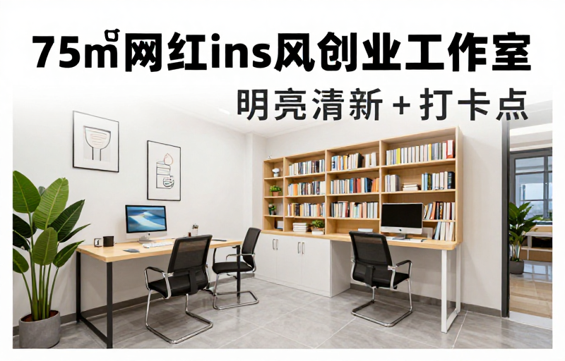 75㎡网红ins风创业工作室明亮清新打卡点