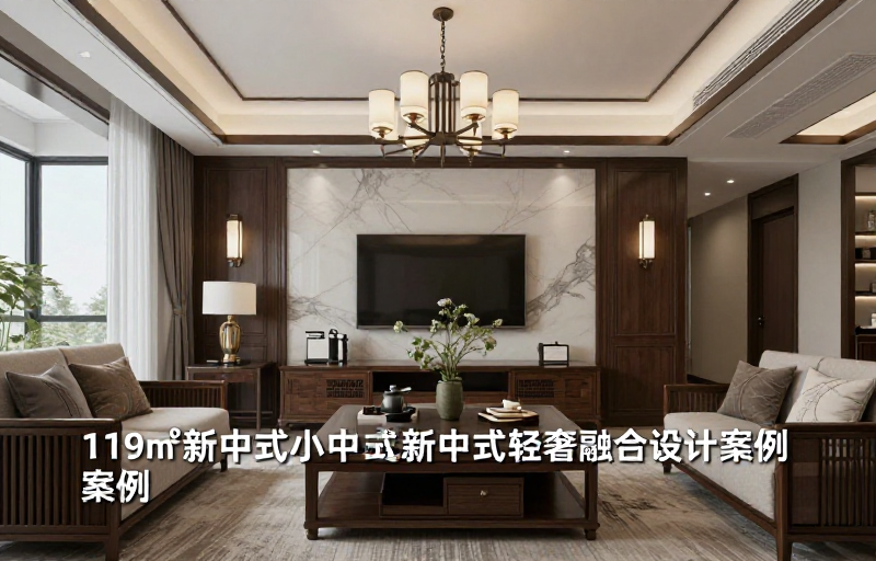 119㎡新中式小户型新中式轻奢融合设计案例，精致