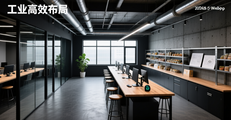 360㎡写字楼工业风餐饮总部办公室工业高效布局
