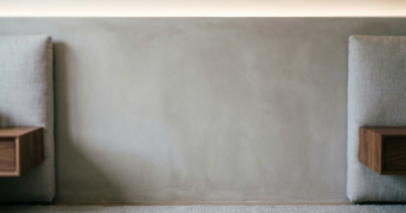 91㎡现代简约风极简主卧床头背景墙材质