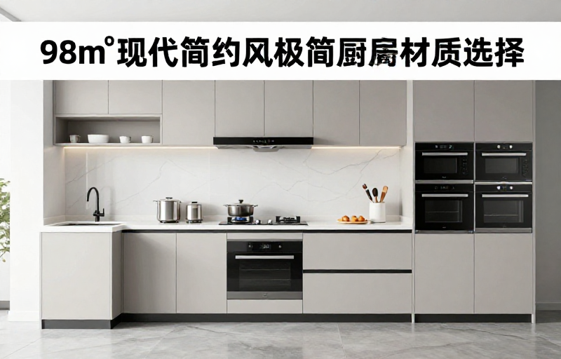98㎡现代简约风极简厨房布局材质选择