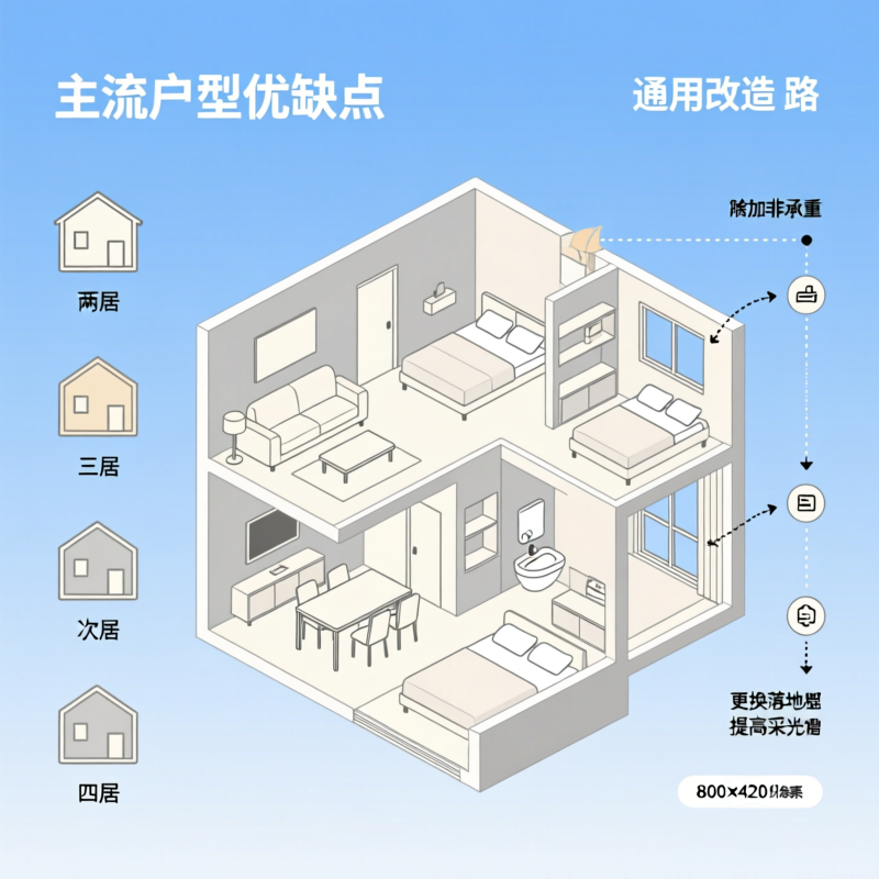 本地户型特点，主流户型优缺点、通用改造思路。