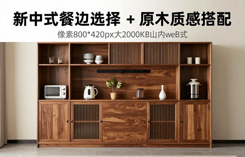 新中式餐边柜颜色选择原木质感搭配，雅致