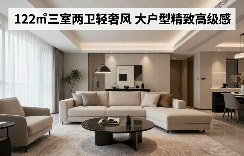 122㎡三室两卫轻奢风大户型精致高级感