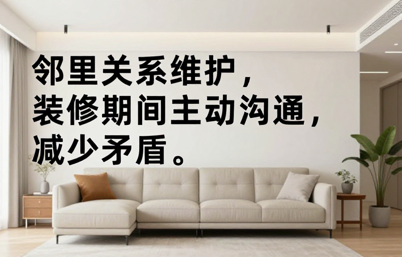 邻里关系维护，装修期间主动沟通，减少矛盾。