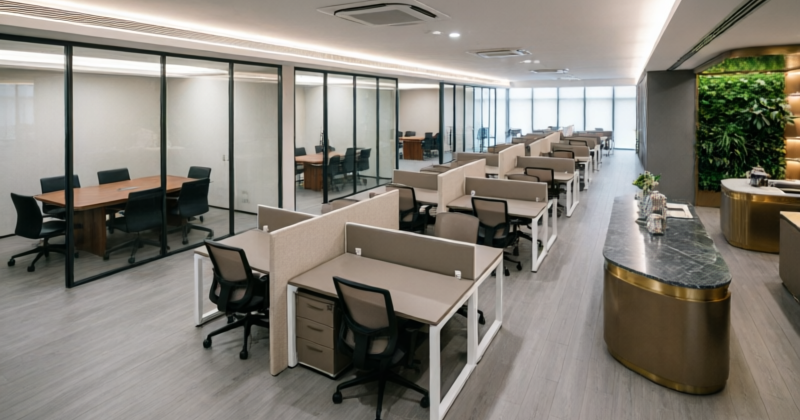 1300㎡600人轻奢办公室轻奢开放会议