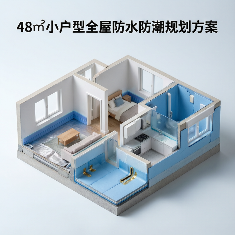 48㎡小户型全屋防水防潮规划方案