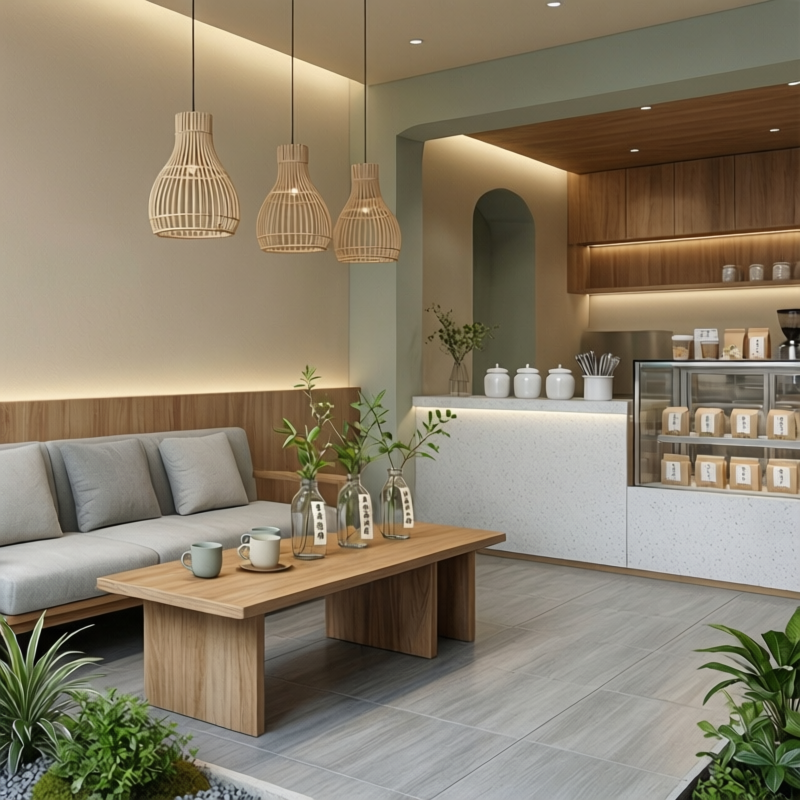 122㎡静享型奶茶店静谧氛围软装装修技巧